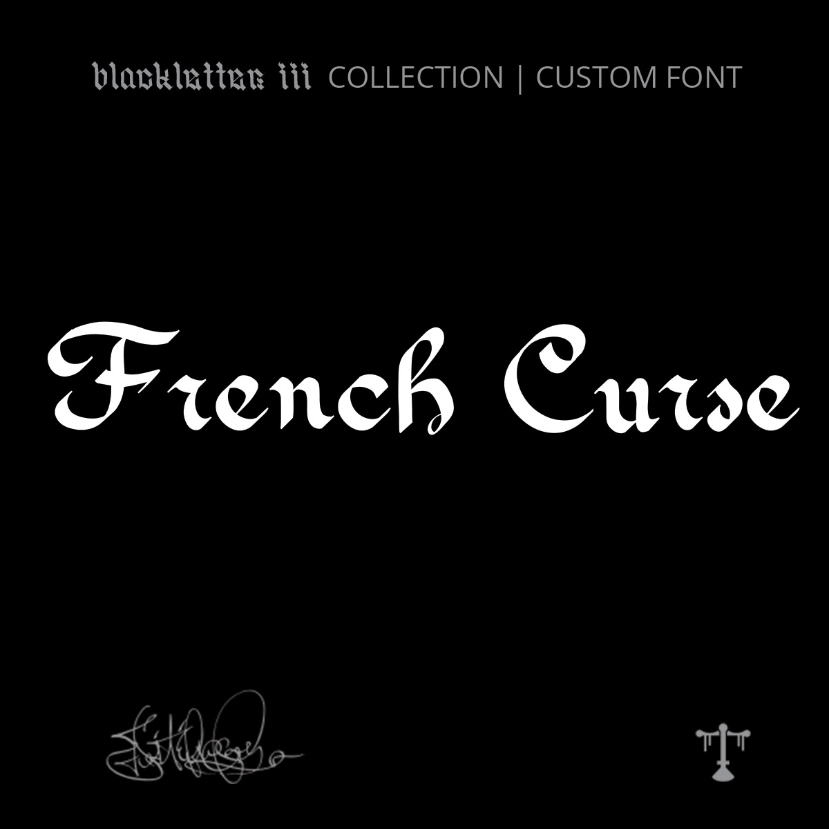 French Curse Font - Justified Ink Design