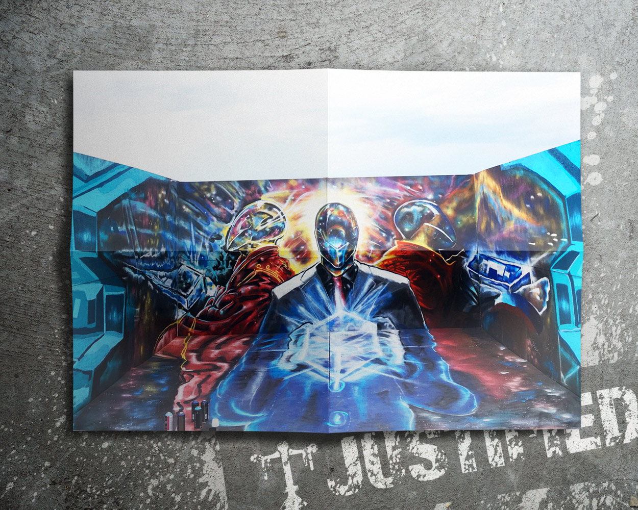 Chromeface Trio 3D Installation - Justified Ink Design