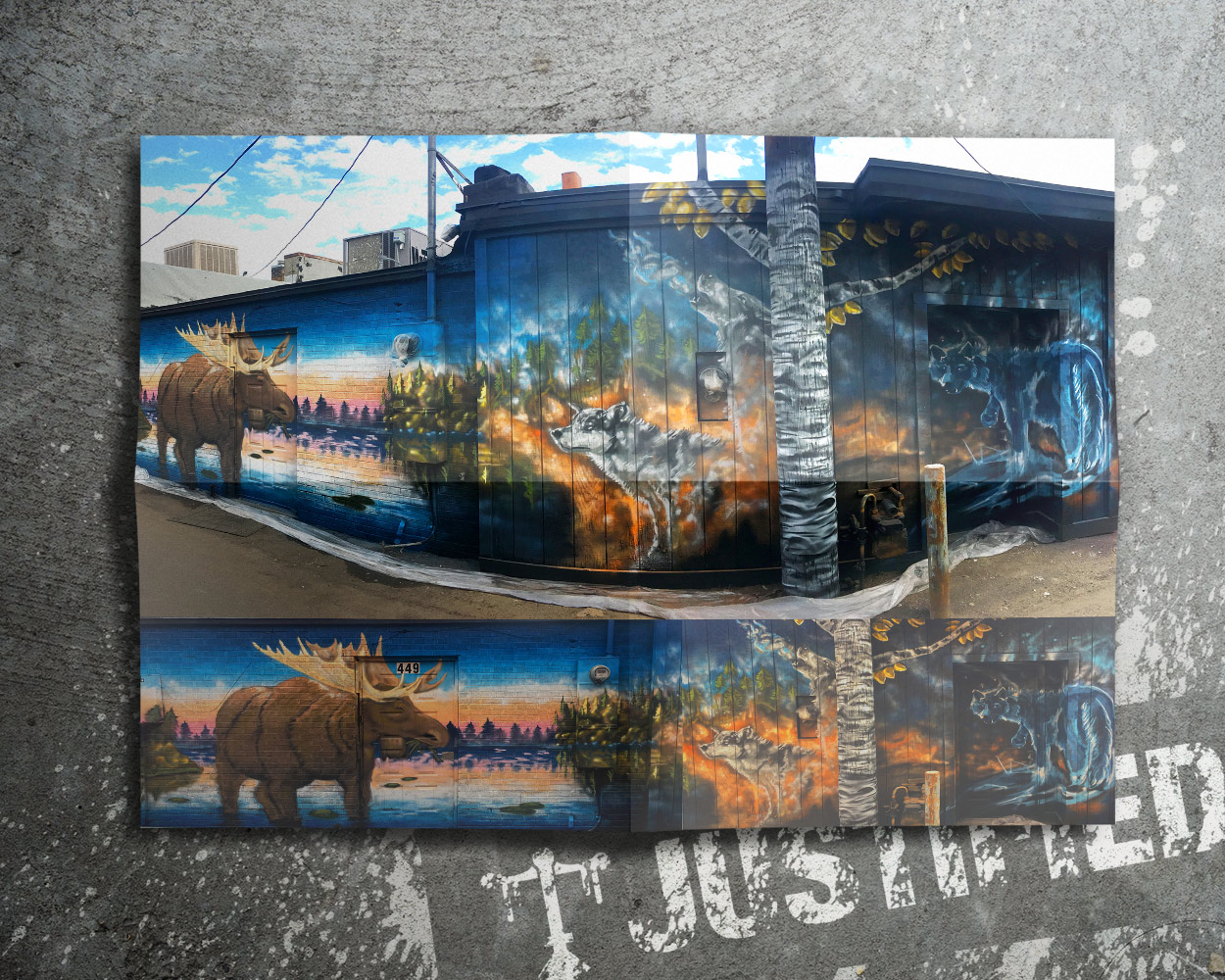 Ghostwolf and the 36 Acres Mural - Justified Ink Design
